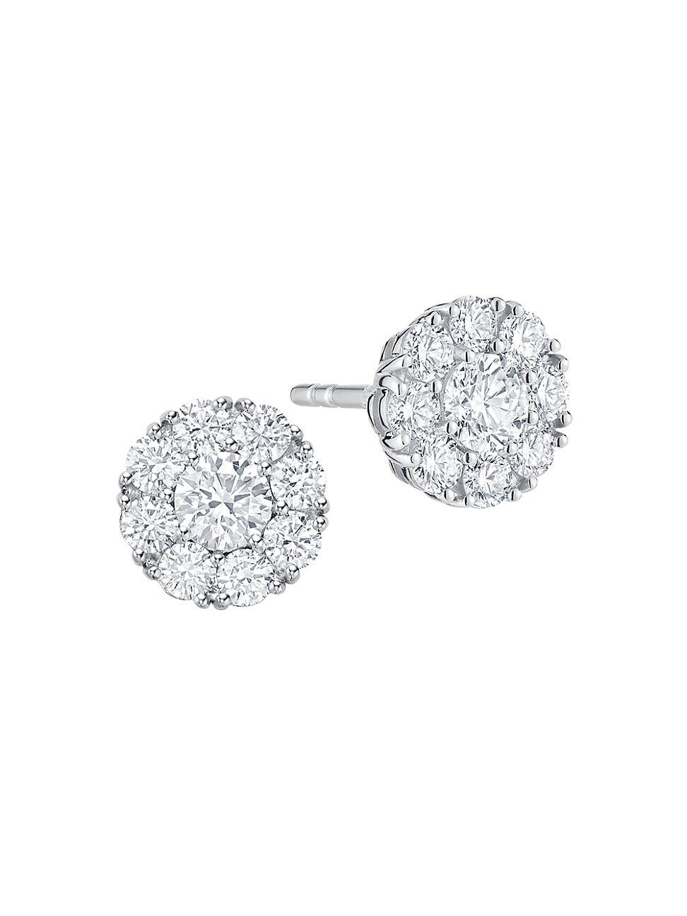 BIRKS Women's Snowflake 18k White Gold & Diamond Cluster Round Stud Earrings White Gold